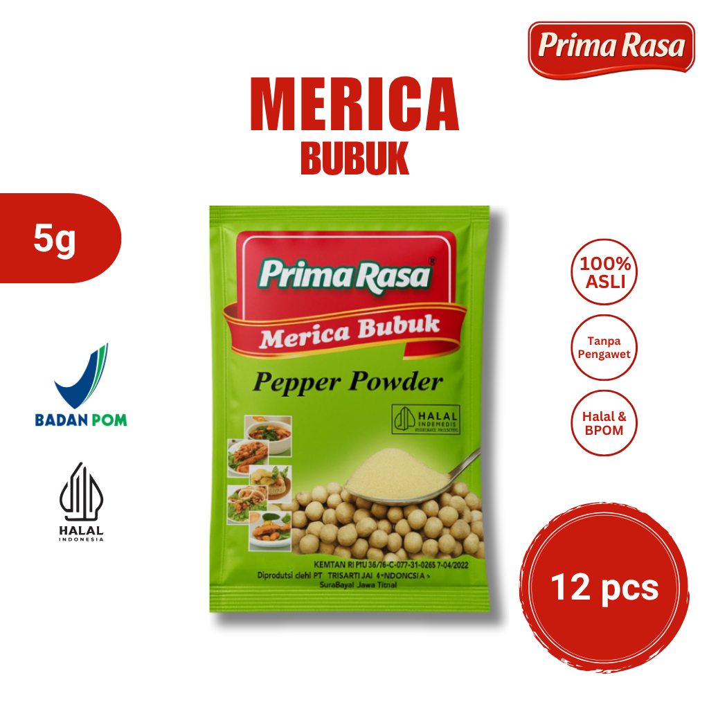 Jual Merica Bubuk 12 pcs | Merica Bubuk Primarasa 5g (Rencengan ...