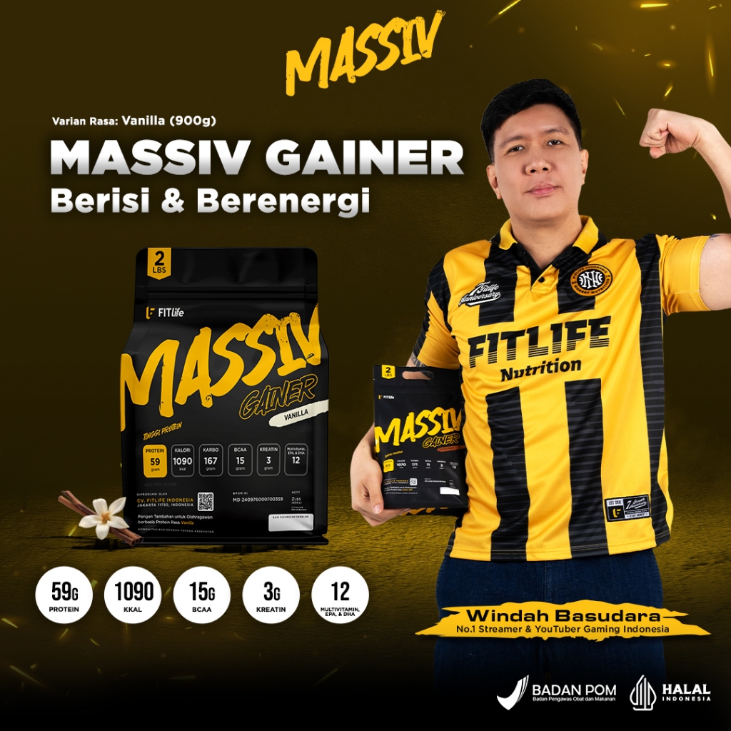 Jual Fitlife Massiv Gainer 2 lbs 900 gram Susu Mass Gain Penambah Berat ...