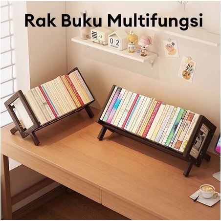 Jual Rak buku model kayu aestetik rak penyimpanan buku holder books ...
