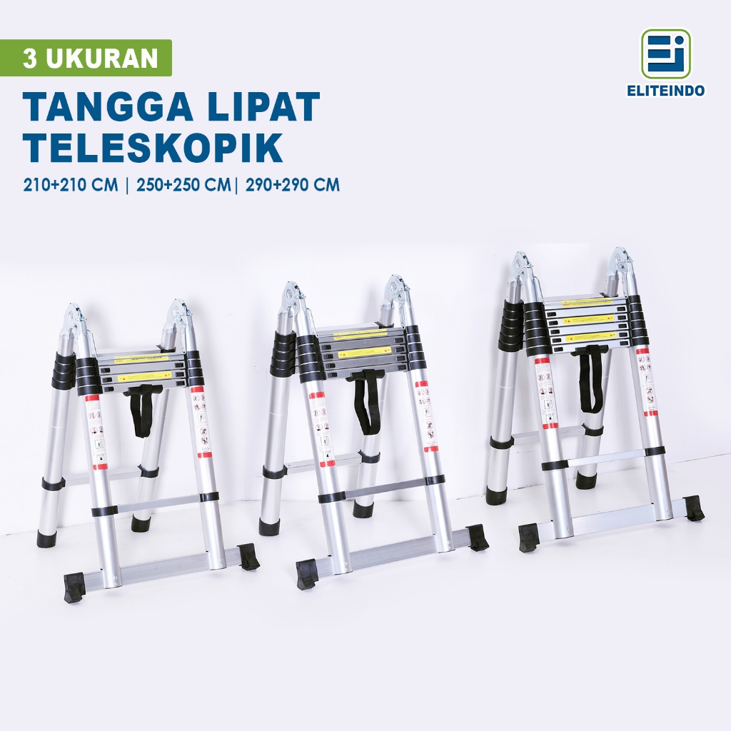 Jual ELITEINDO Tangga Lipat Aluminium Teleskopik Portable 3.8M/4.4M/5 ...