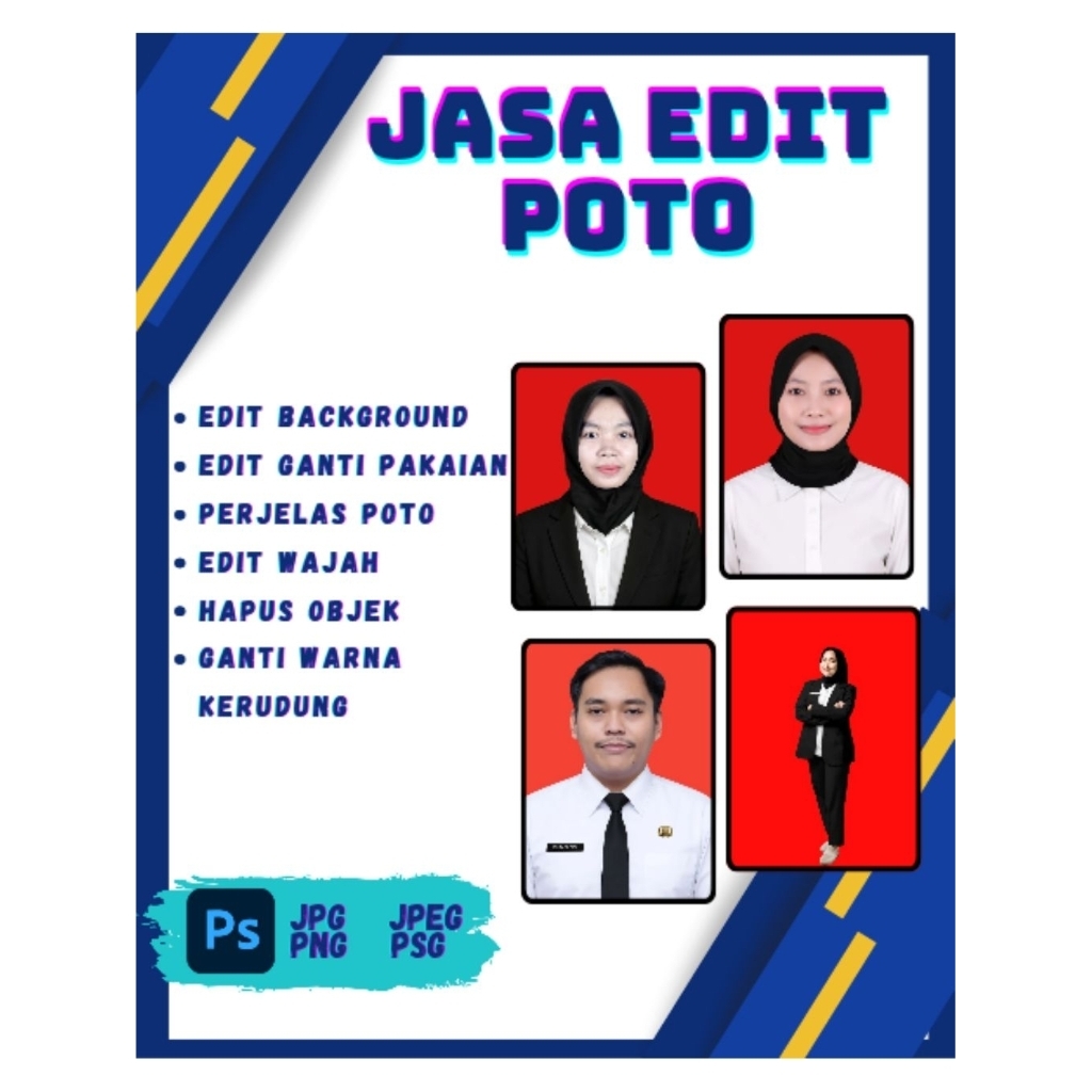 Jual Jasa edit Poto / Edit pas Poto / Edit poto jas / Edit Background / Edit poto full badan ...