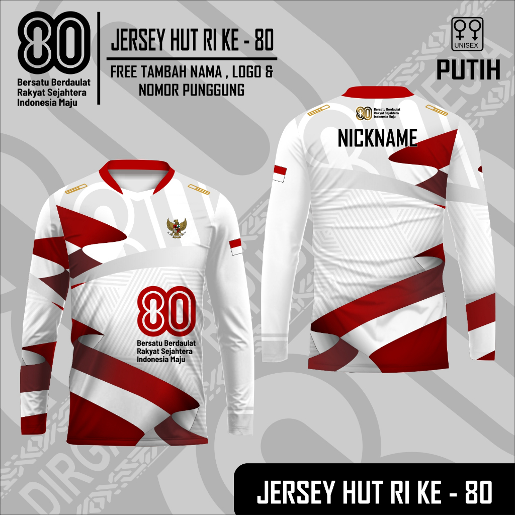 Jual Baju HUT RI KE 80 2025 dirgahayu indonesia kaos panitia 17 agustus lengan panjang | Shopee ...