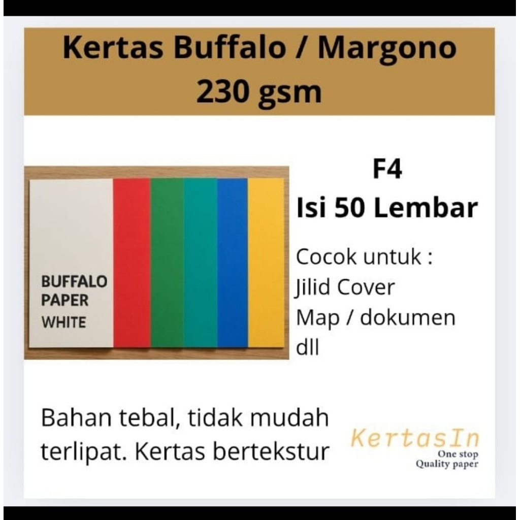Jual Kertas Buffalo 230 gsm F4 Isi 50 Lembar | Tebal Tekstur Serat ...