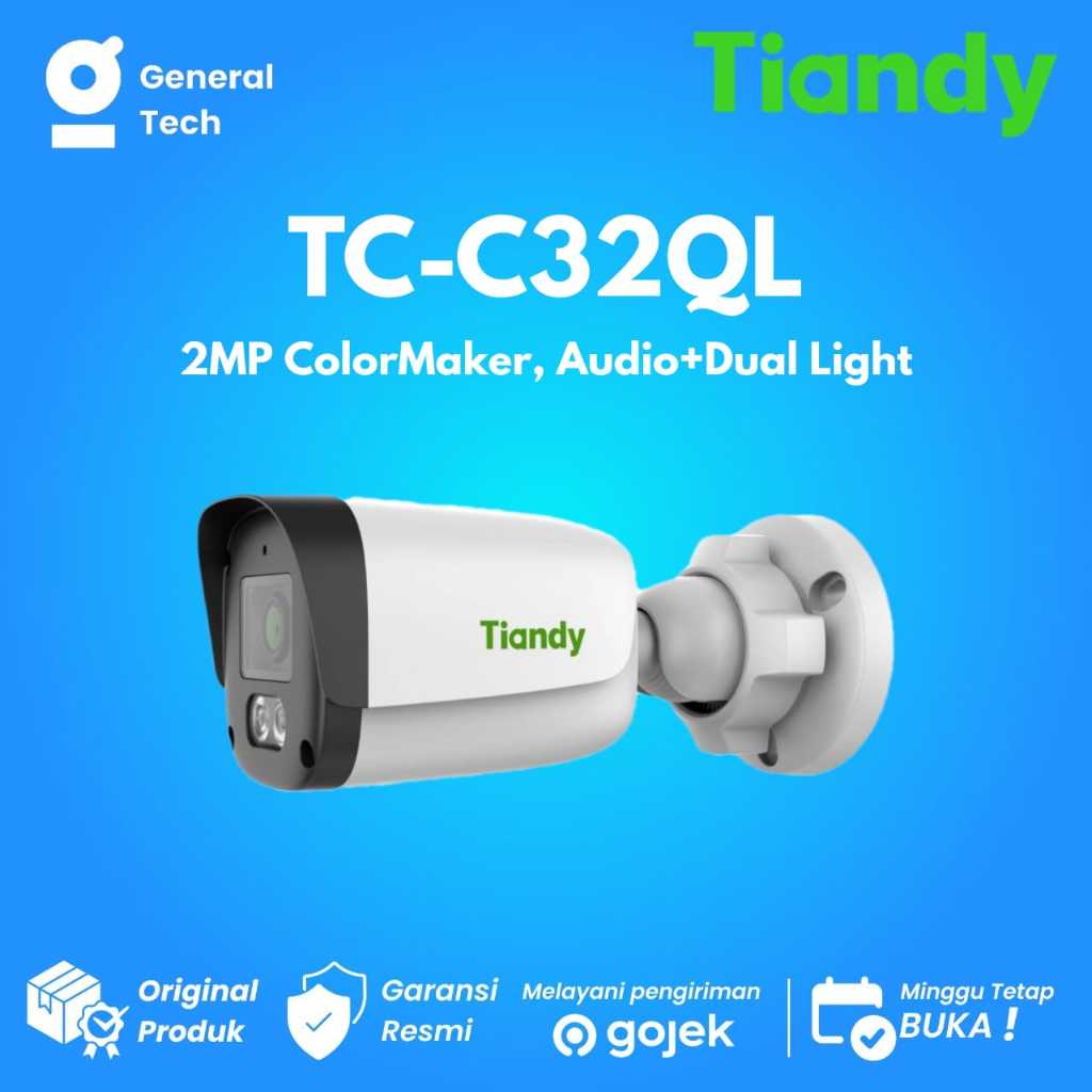 Jual Tiandy TC-C32QL 4MP Fixed Bullet Camera (colormaker) | Shopee ...