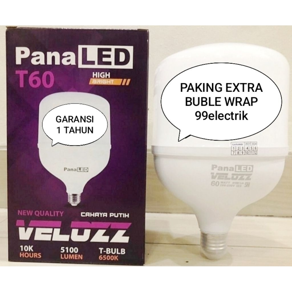 Jual BOHLAM LED / LAMPU LED PANALED VELOZZ GARANSI 1 TAHUN EXTRA BUBLE WRAP 50W-60W | Shopee ...