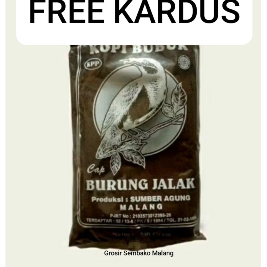 Jual KOPI BUBUK CAP JALAK KHAS MALANG 200gr / KOPI JALAK 200gr / KOPI ...