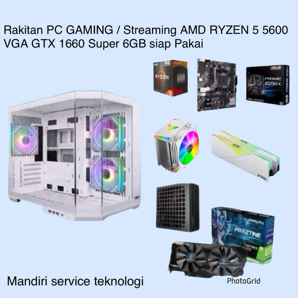 Jual Rakitan PC Gaming AMD Ryzen 5 5600 RAM DDR4 16GB NVME VGA GTX 1660 Super 6GB Siap Pakai ...