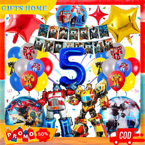 Jual Balon Foil Tema Transformers Robot Super Hero Set Dekorasi Ulang ...