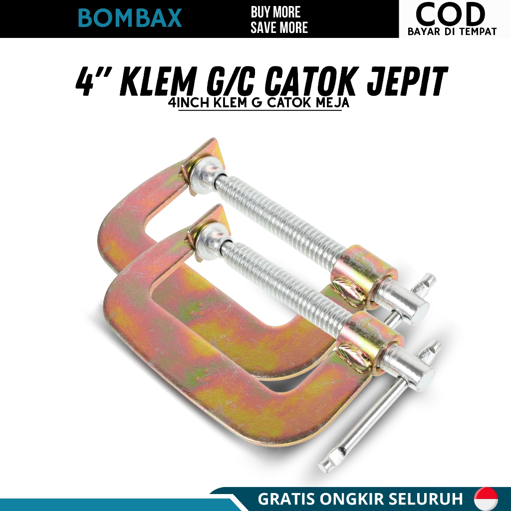 Jual C/G Clamp Klem Catok Jepit Meja Heavy Duty 4 Inch Clam Press Kayu ...