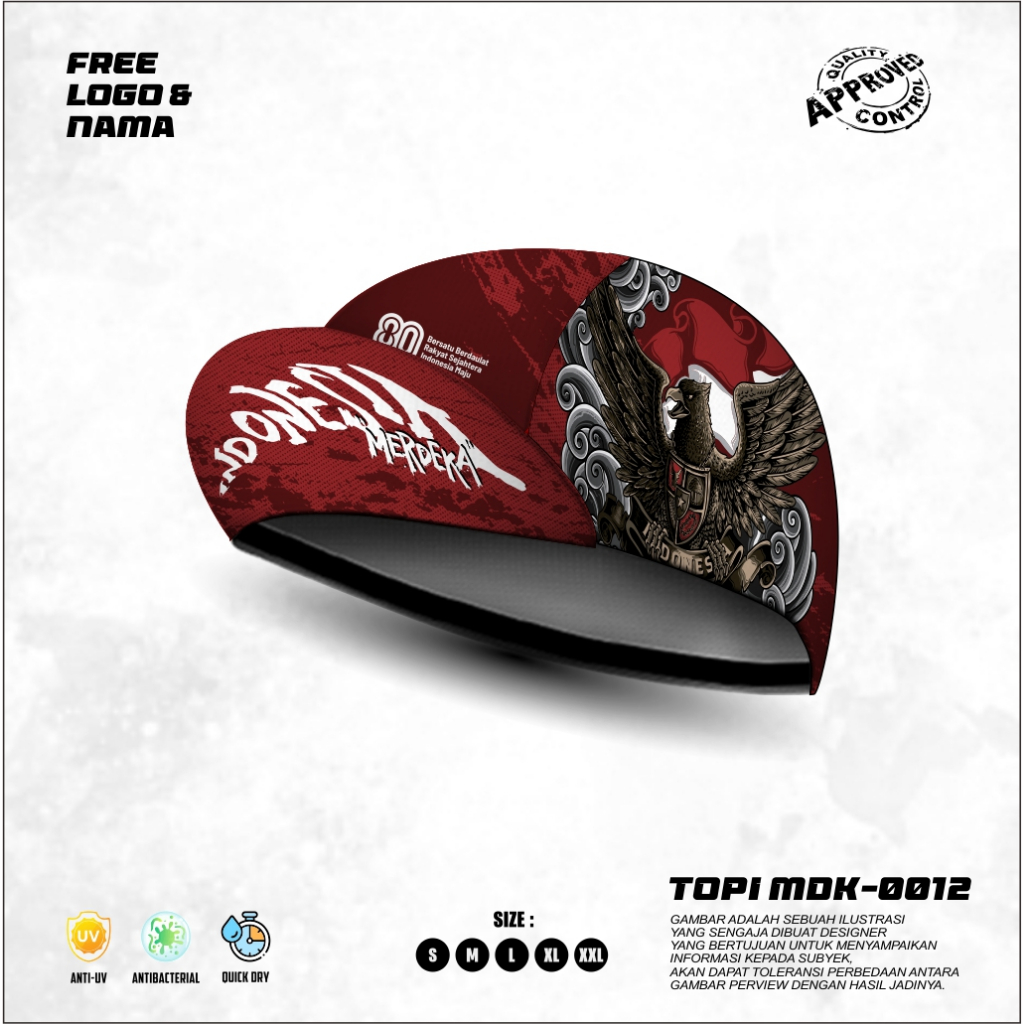 Jual Cycling Cap Edisi Kemerdekaan HUT RI 80 - Topi Sepeda Full ...