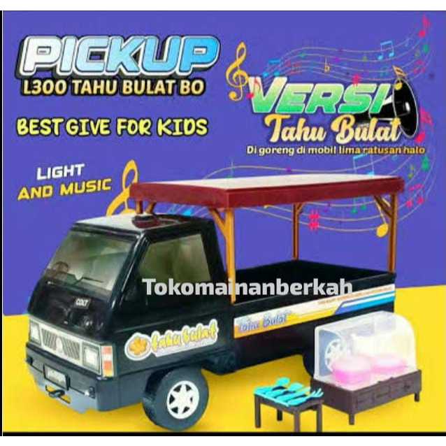 Jual Mainan Mobil Pick Up L300 Tahu Bulat Miniatur Black Hitam BO Musik ...