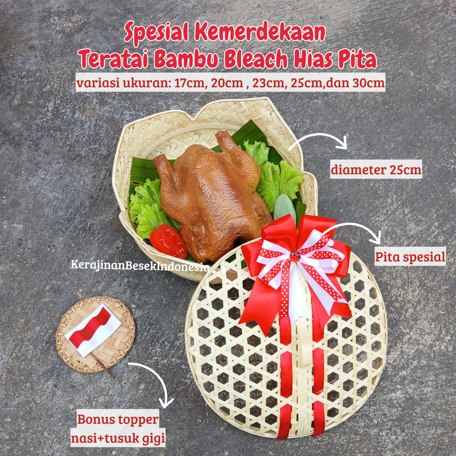 Jual SPESIAL HUT RI KEMERDEKAAN TERATAI BAMBU HIAS PITA BONUS TOPPER ...