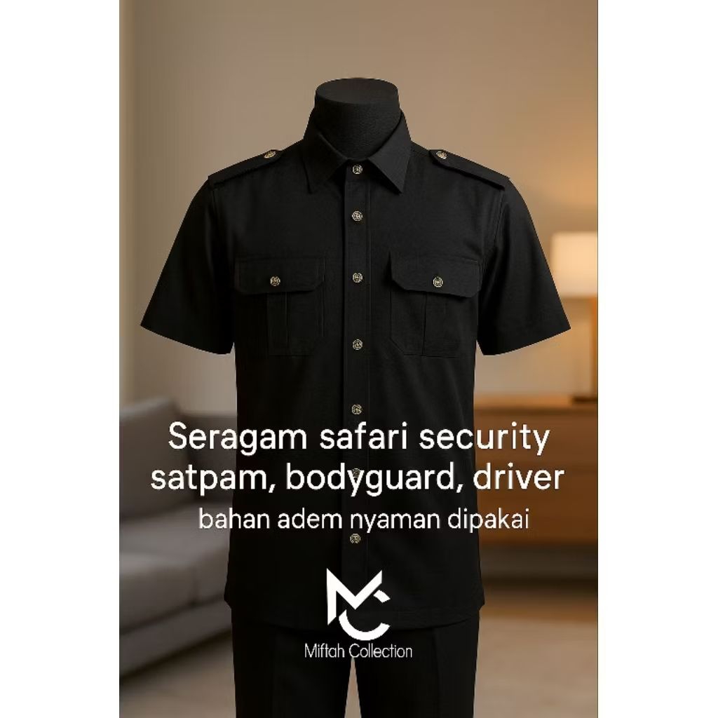 Jual Seragam Safari Satpam Security Pria • Bahan Adem Nyaman • Cocok ...