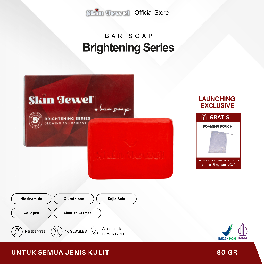Jual Skin Jewel Brightening Series Bar Soap Sabun Mandi Pencerah 5x ...