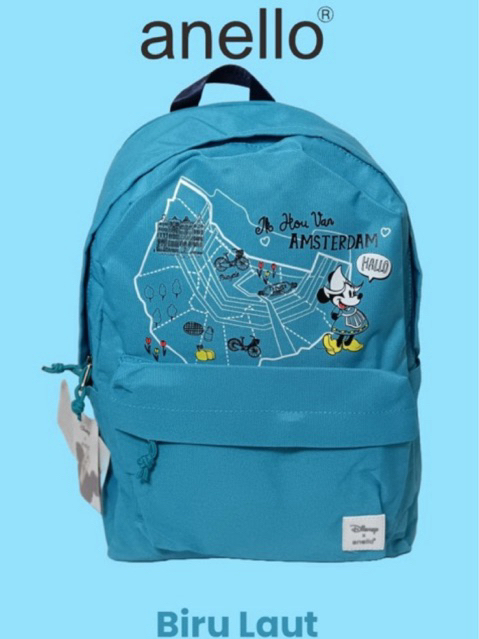 Jual (NEW) Tas Ransel Anello Disney Backpack Sea Blue – Amsterdam Map ...