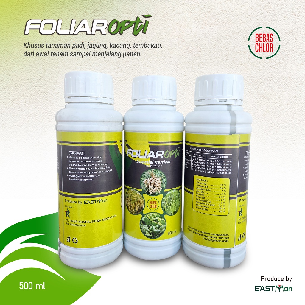 Jual FOLIAR OPTI nutrisi dan asam amino tanaman padi jagung kacang, pertumbuhan cepat hasil ...