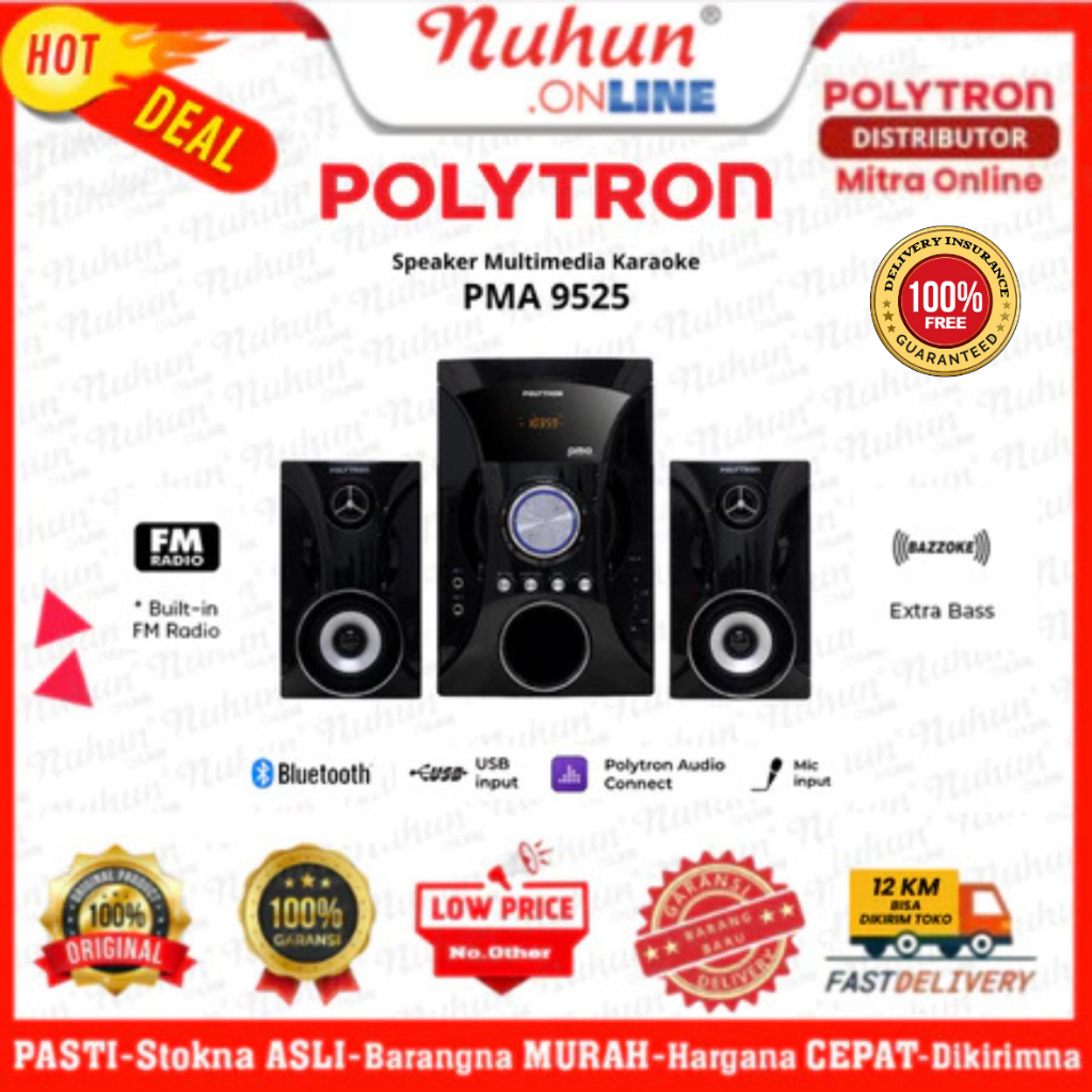 Jual Polytron Speaker Bluetooth Multimedia Karaoke PMA 9525 /B | Shopee ...