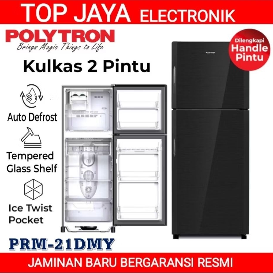 Jual KULKAS POLYTRON 2 PINTU BELEZZA PRM-21DMY 210 LITER/LEMARI ES 2 ...