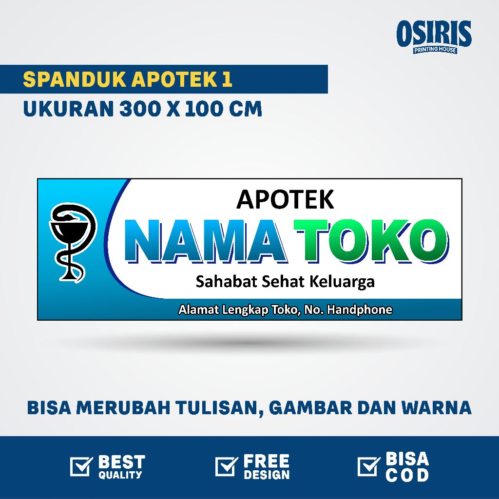 Jual CETAK SPANDUK/BANNER APOTEK 1 - UKURAN 300 X 100 CM | Shopee Indonesia