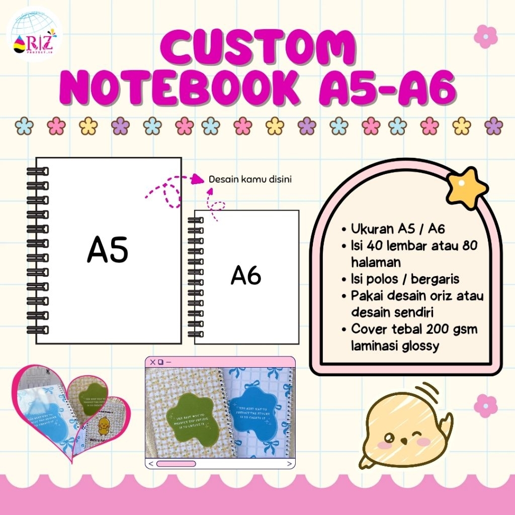 Jual CUSTOM NOTEBOOK A5 A6 PAKAI DESAIN SENDIRI PAKAI NAMA SENDIRI ...