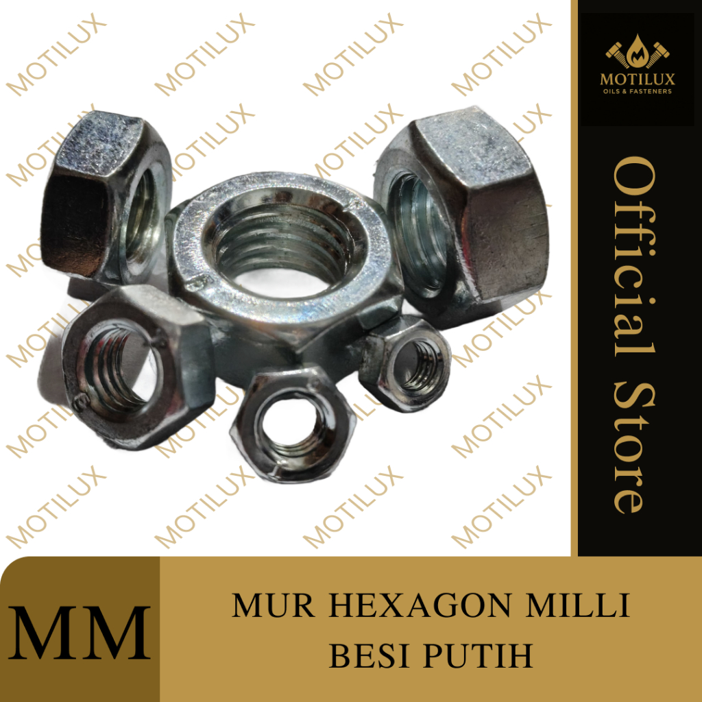 Jual MUR HEXAGON MILLI BESI PUTIH / NUT HEXA MILLI BESI PUTIH (DIAMETER ...
