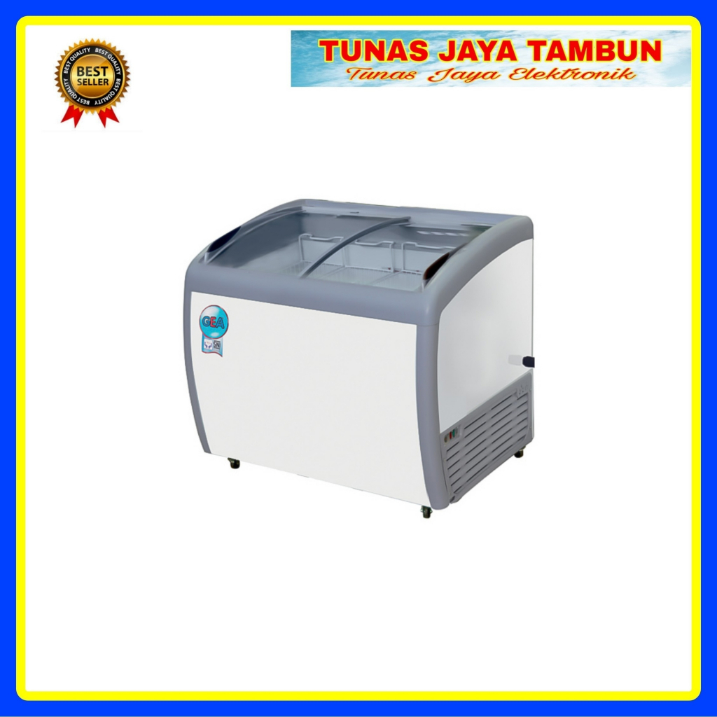 Jual GEA Chest Freezer 360 Liter Sliding Curve Glass SD360BYR / BOX ...