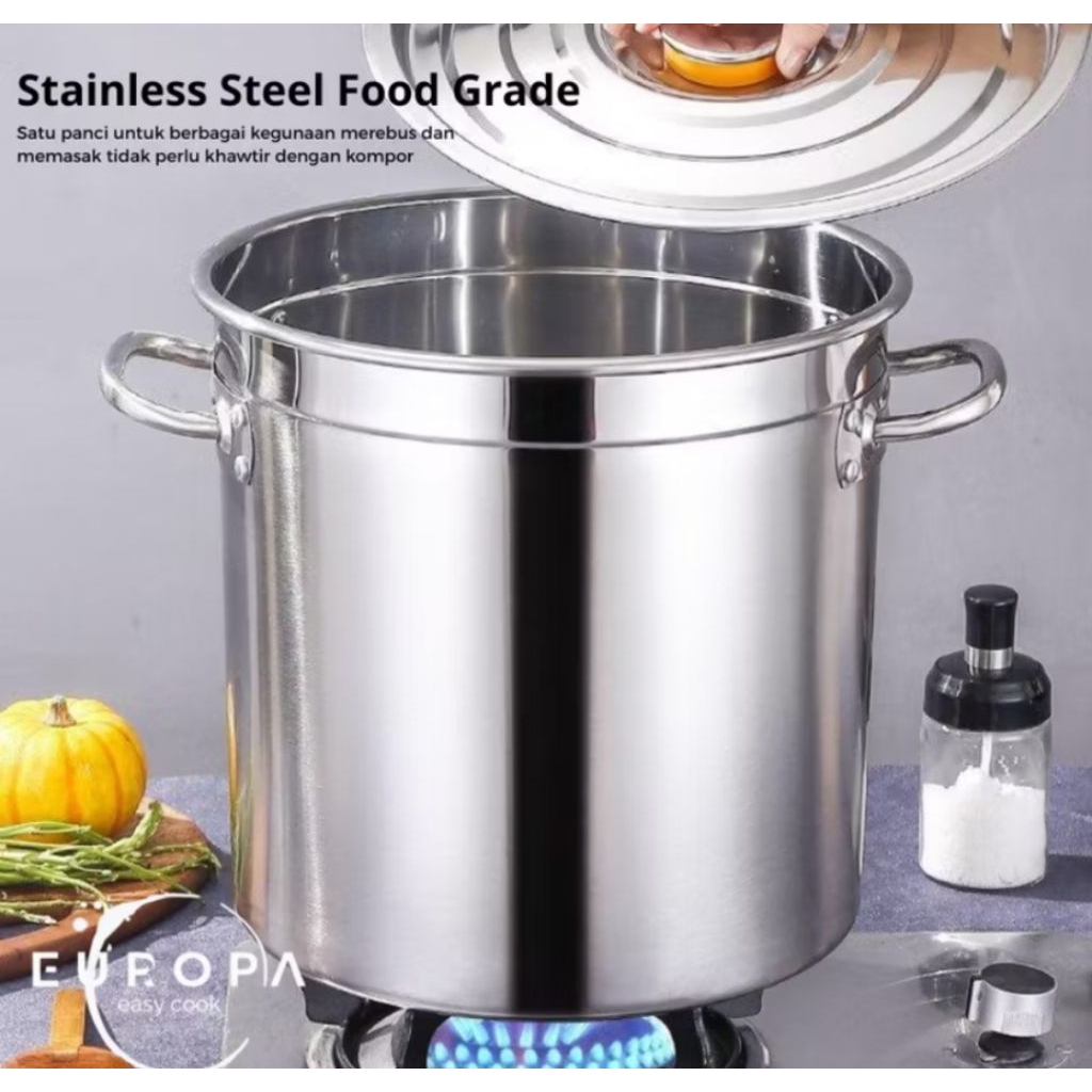 Jual Panci stockpot besar stainles steel + tutup / panci jumbo Stockpot ...