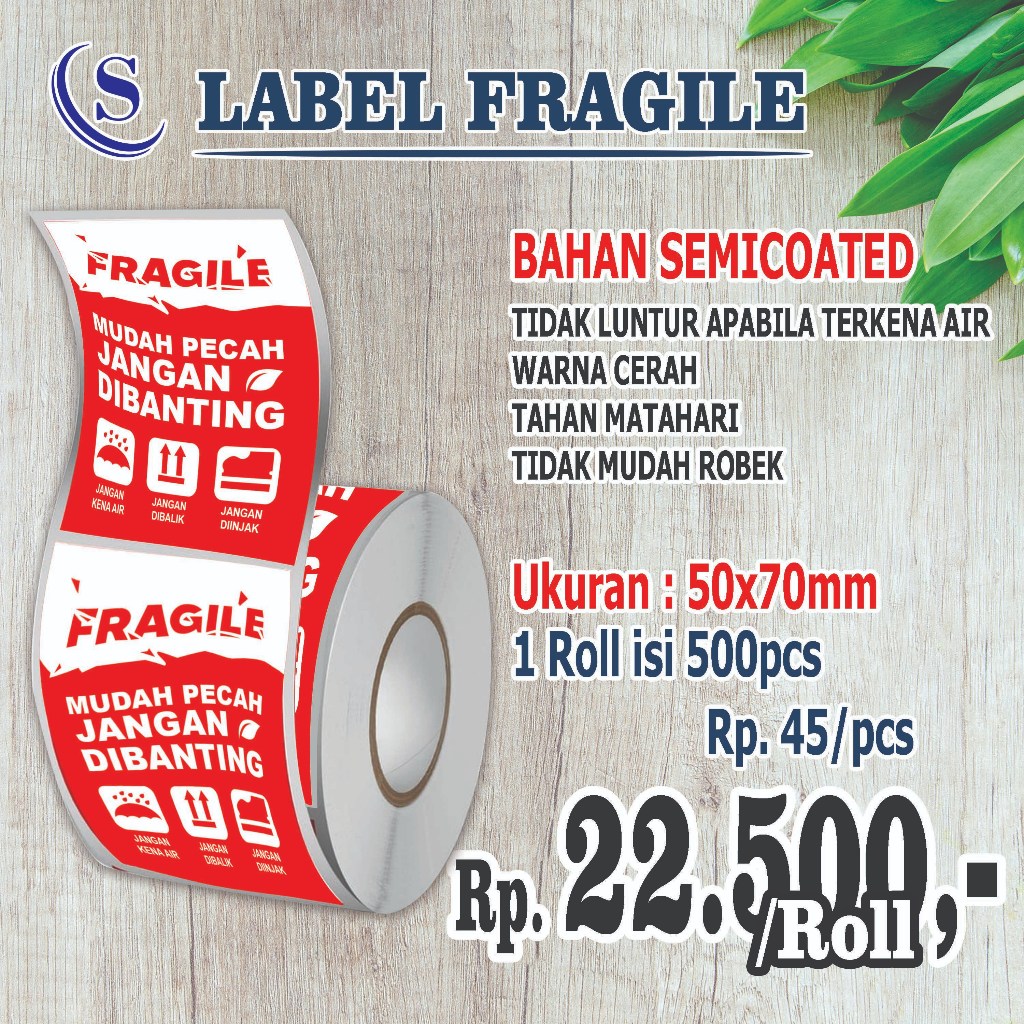Jual Stiker Mudah pecah Jangan Dibanting Sticker Fragile 500pcs per ...