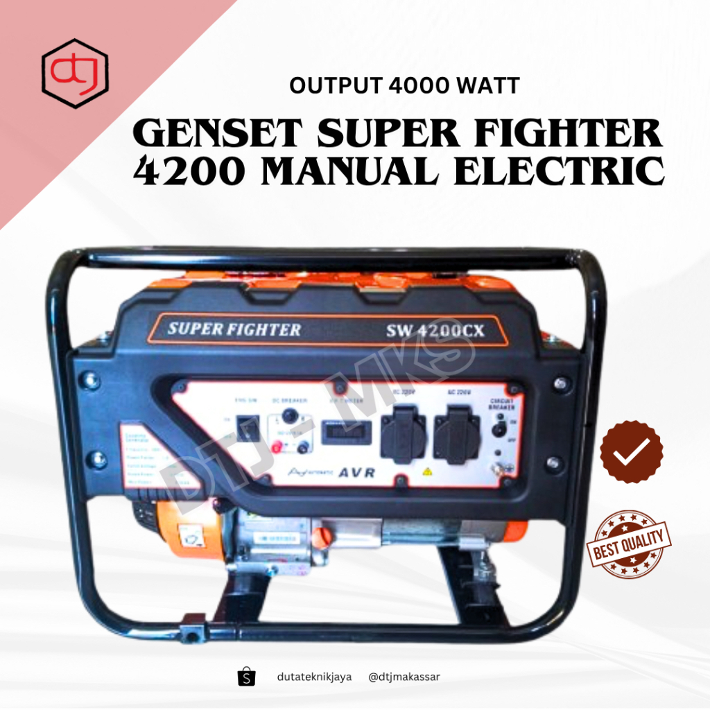Jual Genset Super Fighter 4000 Watt FULL Tembaga - Manual & Electric Start | Genset AVR | Shopee ...