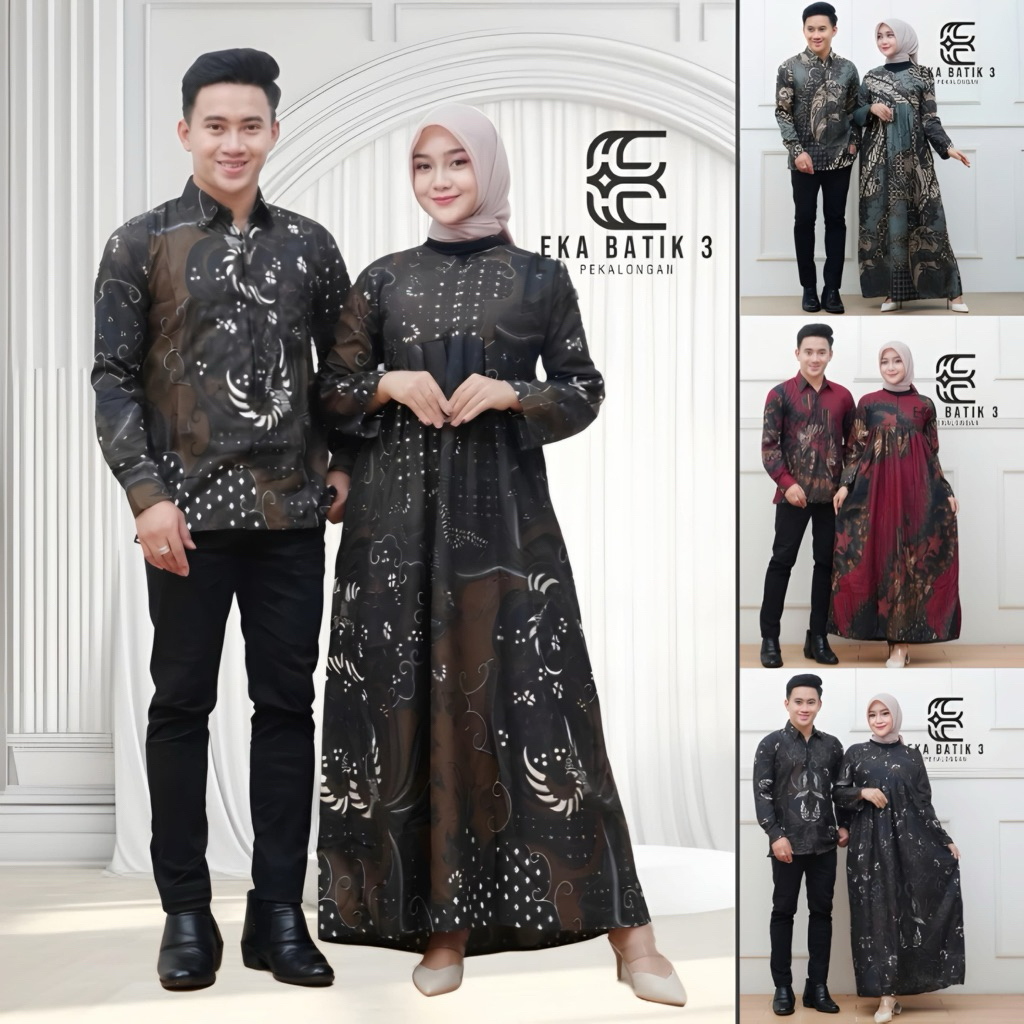 Jual Sepasang COUPLE baju batik model kekinian sarimbit gamis dan ...