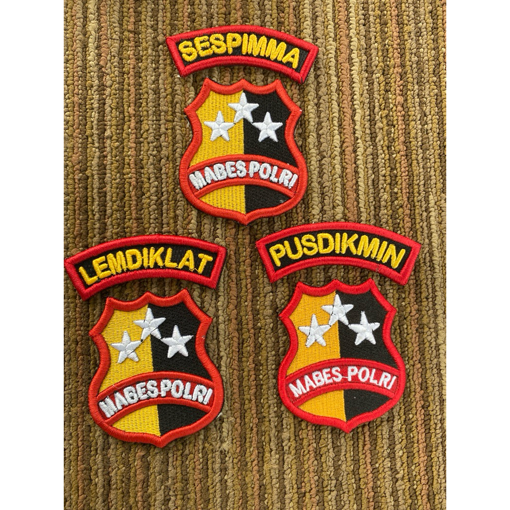Jual Logo Mabes polri Bordir Timbul 3D/Sespimma/pusdikmin/Lemdiklat ...