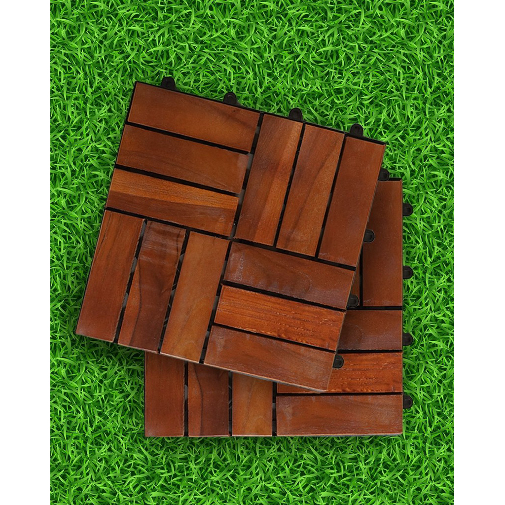 Jual PAKET 10 PCS DECKING TILE KAYU JATI ASLI FINISHING | Shopee Indonesia