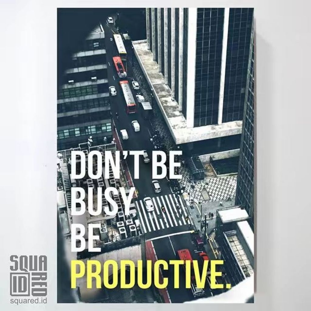 Jual poster kayu motivasi - be productive | Shopee Indonesia