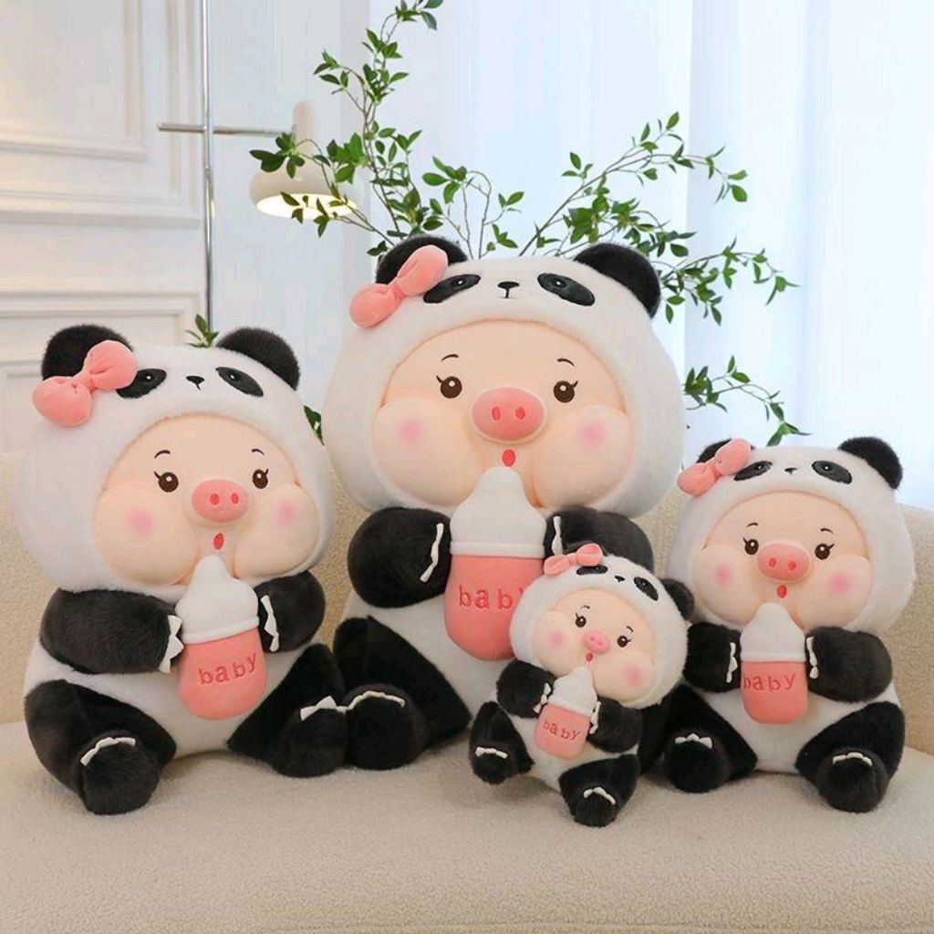 Jual PROMO MURAH Boneka Panda Hoodie Megang Dot Boneka Pig Kostum Panda ...