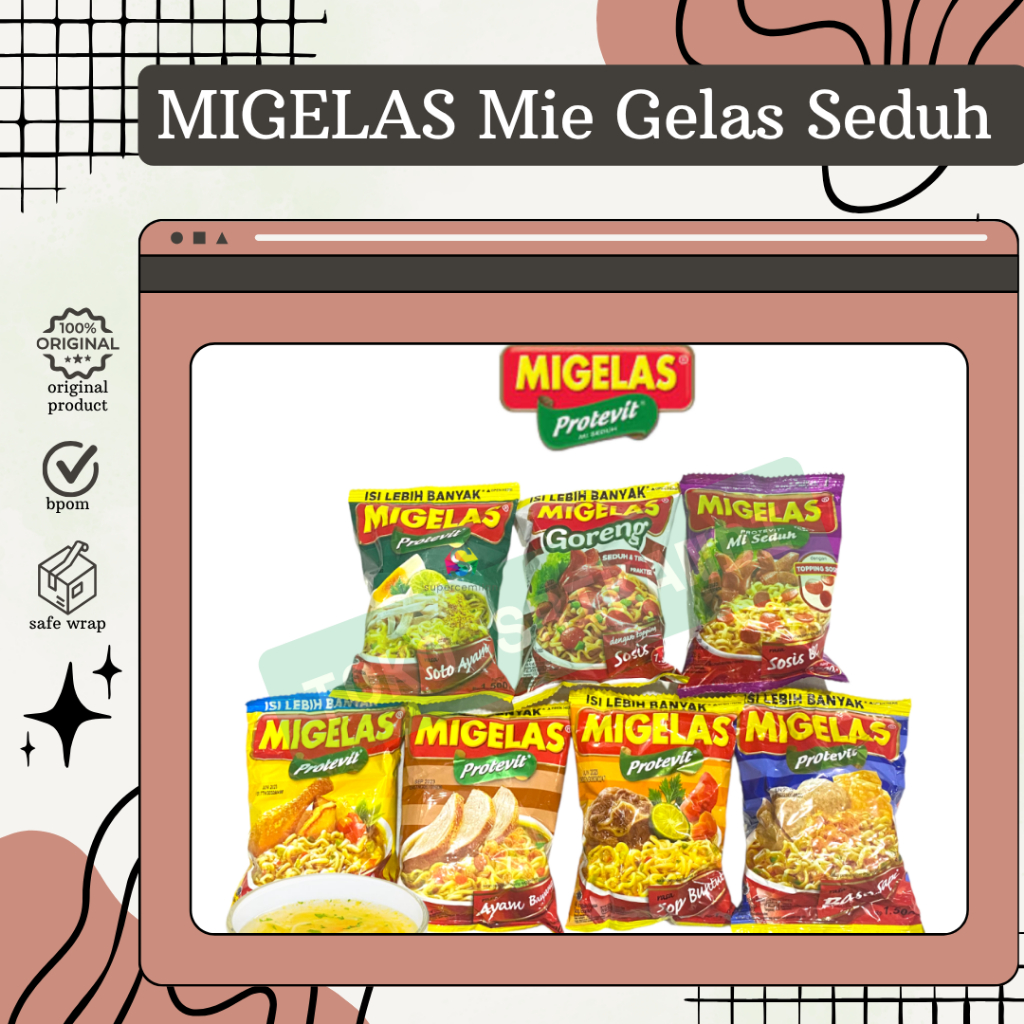 Jual Migelas Mi Gelas Seduh RasaMi Goreng / Ayam Bawang / Baso Sapi / Sop Buntut / Soto Ayam ...