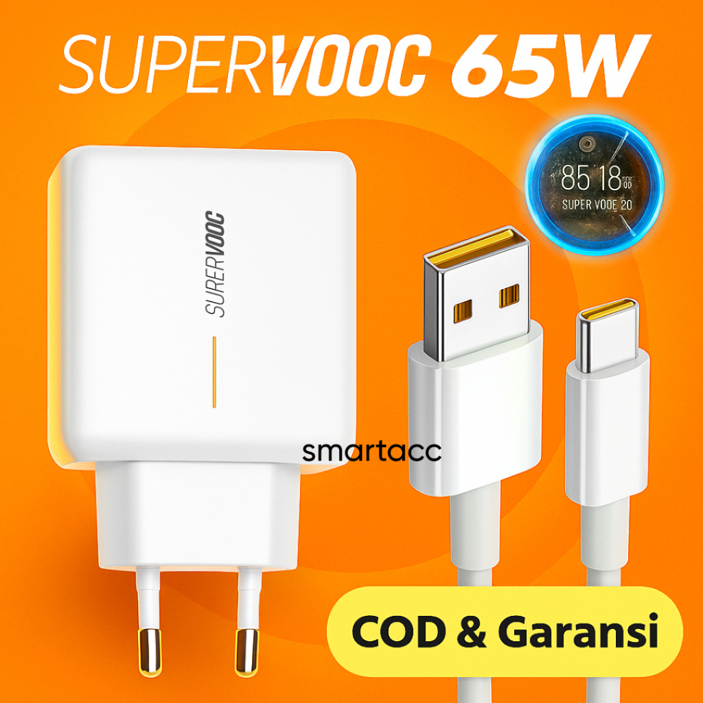 Jual Charger Oppo Original SuperVOOC 65W Type C Fast Charging Reno 5 6 ...