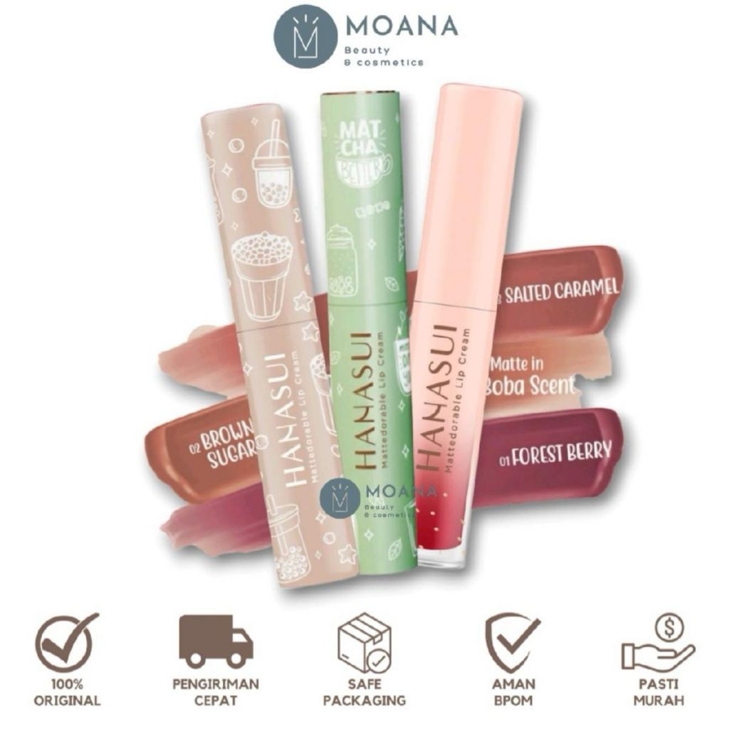 Jual Hanasui Mattedorable Lip Cream | Boba Matcha Edition | Lipstick ...