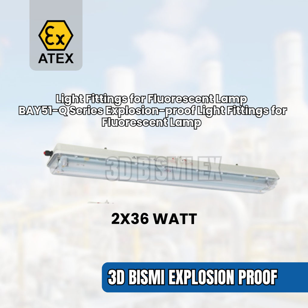 Jual Light Fittings for Fluorescent Lamp BAY51-Q 2X36W Explosion-proof ...