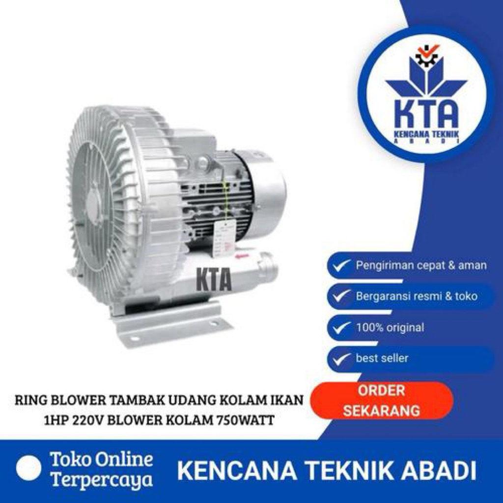 Jual Ring Blower Tambak Udang Kolam Ikan 1HP 220V Blower Kolam 750Watt ...