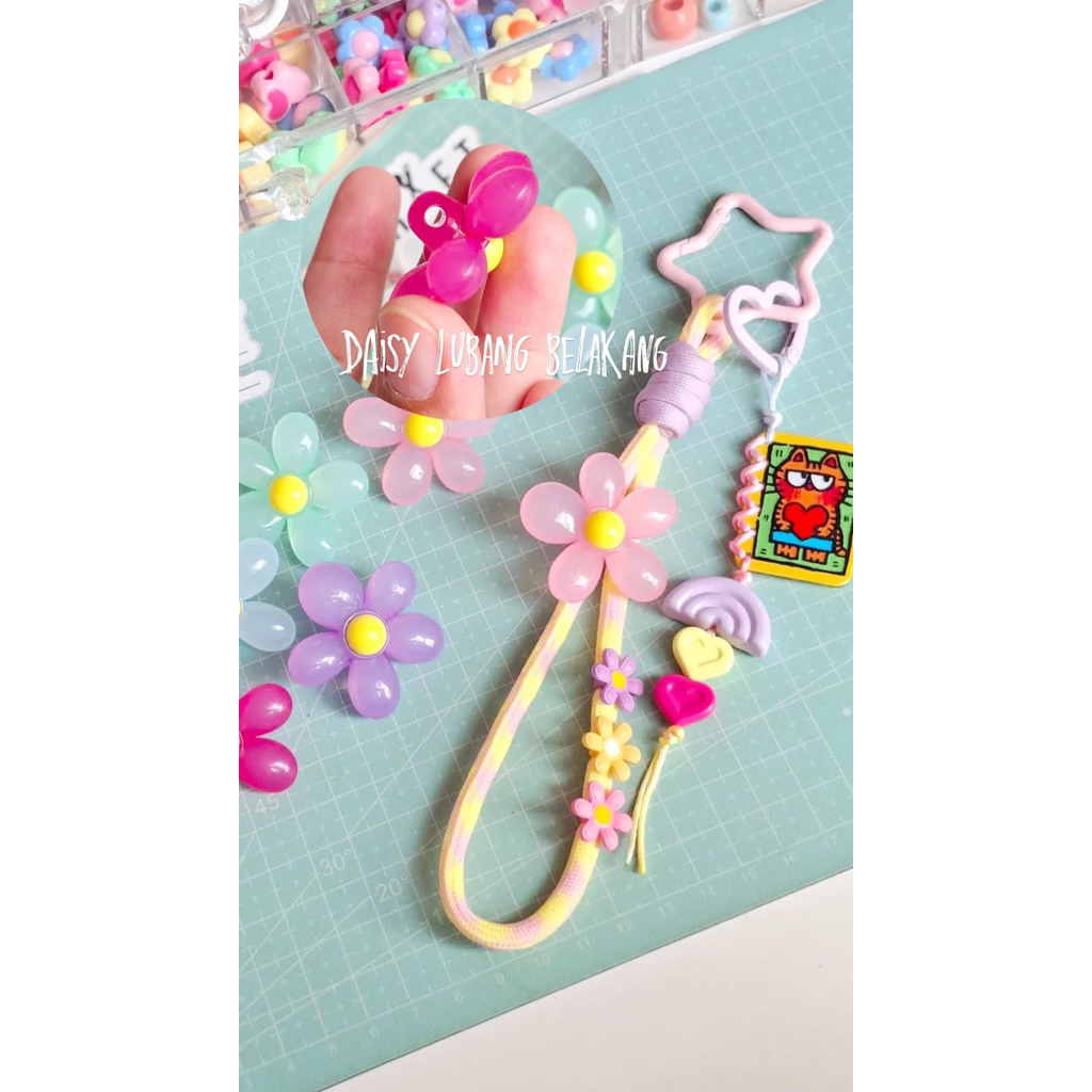 Jual CHARM BIG DAISY lubang belakang besar manik bunga daisy akrilik ...