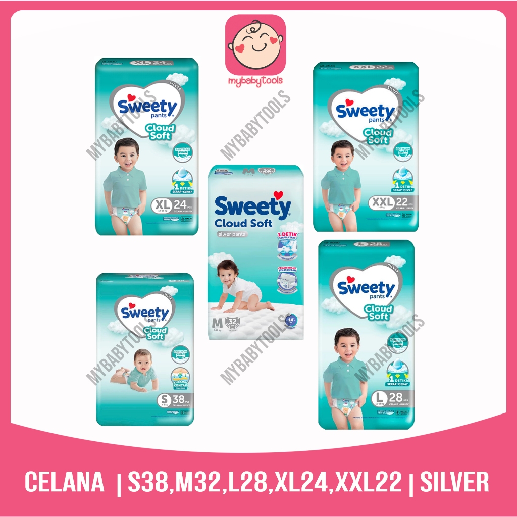 Jual SWEETY SILVER PANTS S36 M30 L28 XL24 XXL22/ S 36 S 38 M 30 M 32 L ...