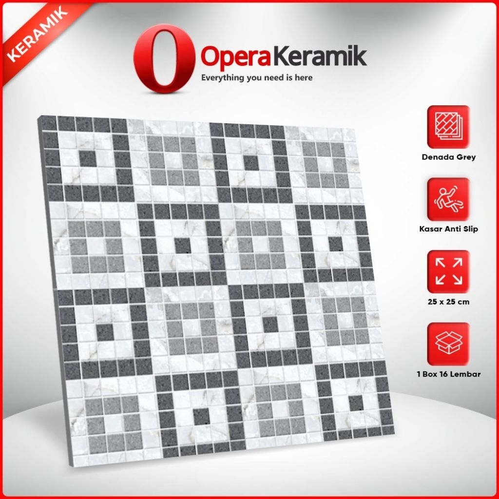 Jual Keramik Lantai Kamar Mandi 25x25 Brillo Grey | Shopee Indonesia