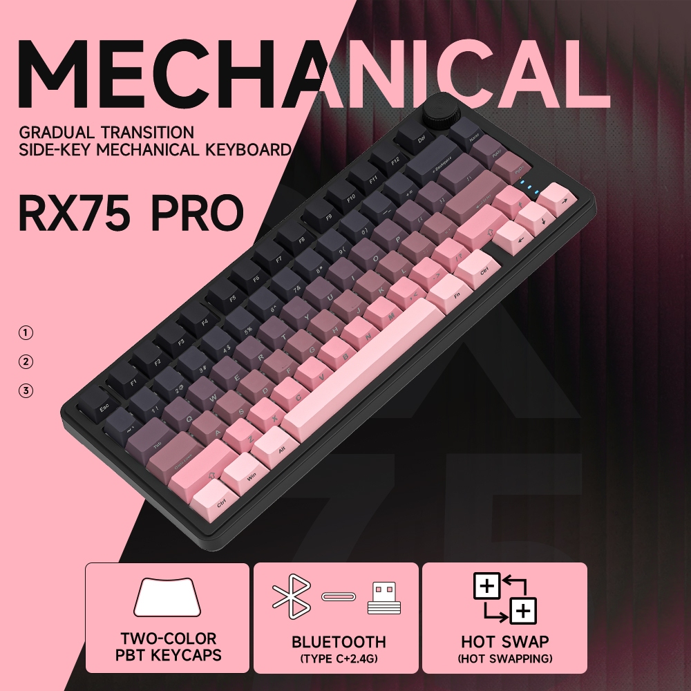 Jual ZIFRIEND RX75 PRO Wireless Keyboard 5PIN Hotswap Gaming Mechanical ...