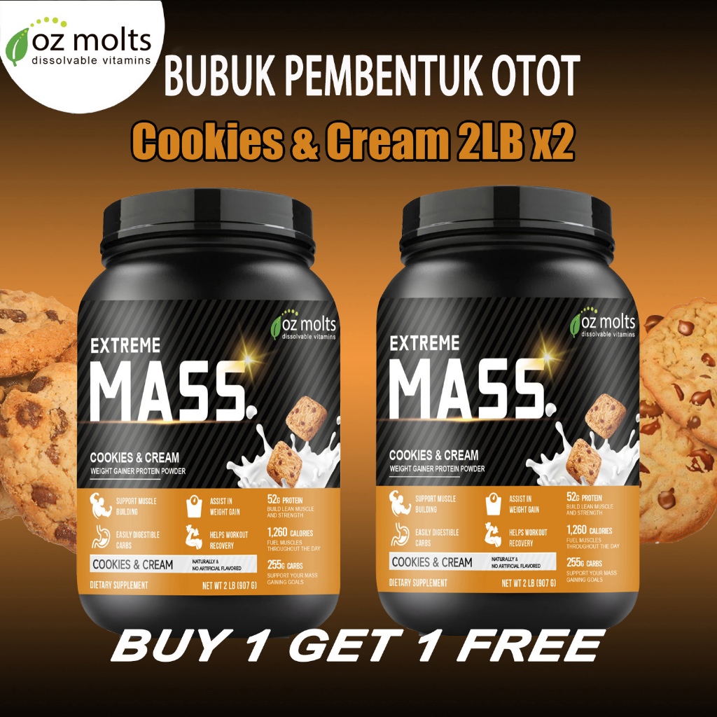 Jual Ozmolts Best MASS Gainer Protein Powder 2LBS Fitness Supplements ...