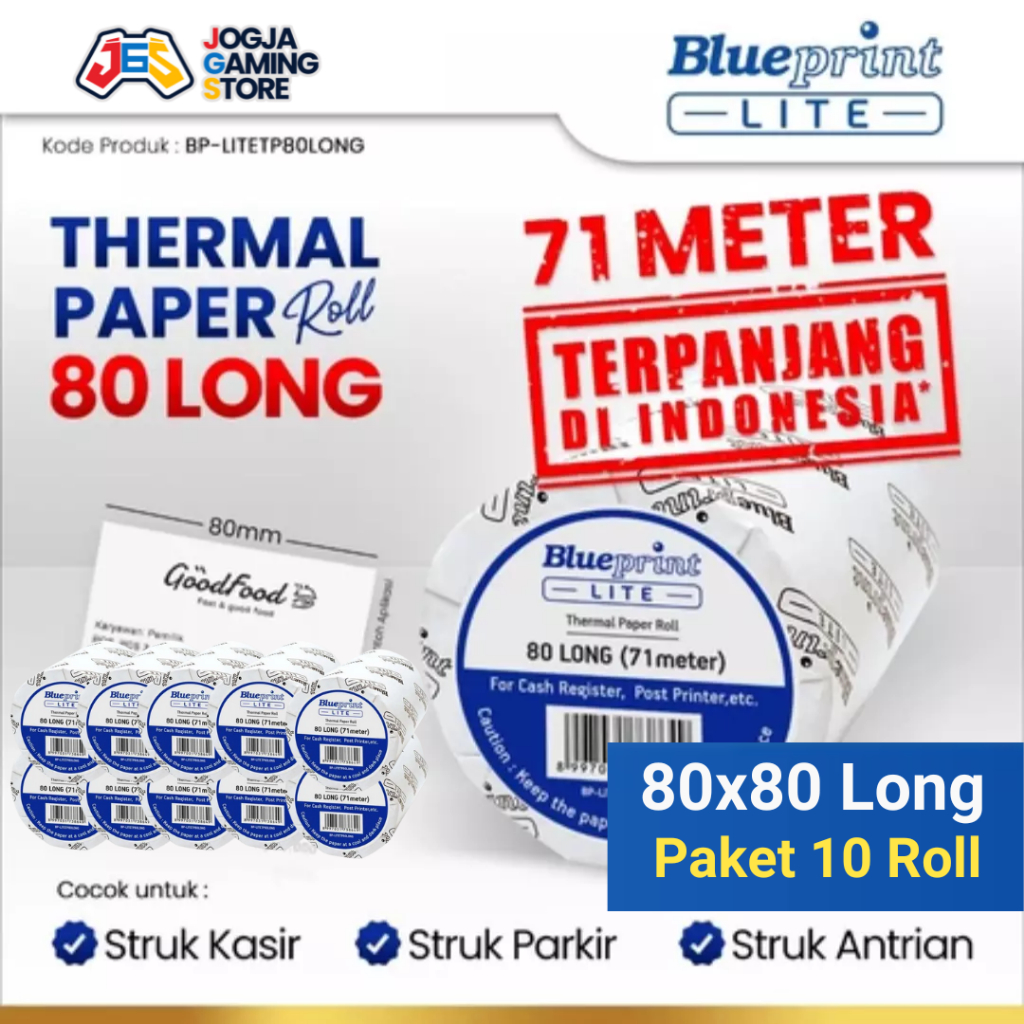 Jual Kertas Thermal Roll Struk Kasir Antrian Karcis Parkir PPOB ...