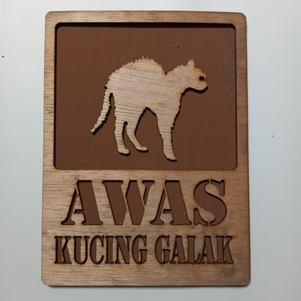 Jual PAPAN TANDA AWAS KUCING GALAK Laser Cutting | Shopee Indonesia