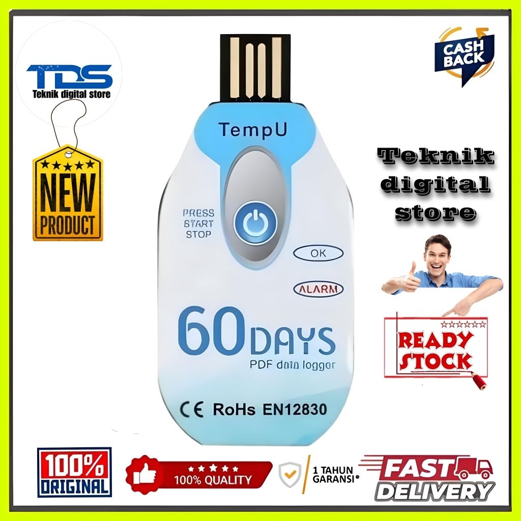 Jual Temperature Data Logger 60 Days TempU Tzone Thermometer PC 60Days ...