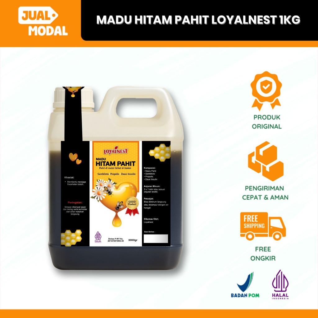 Jual Madu Hitam Pahit Loyal Premium plus Sambiloto - Propolis - Daun ...