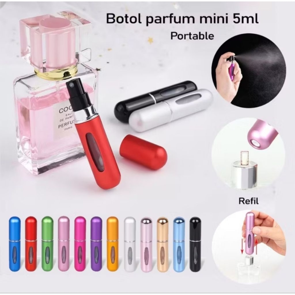 Jual MINISO BALI | Botol Parfum Mini 5ml Travel Aluminum Bottle Spray ...