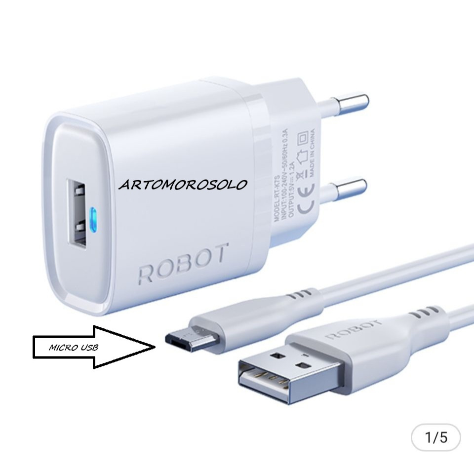 Jual NEW Cas Casan Travel Charger Robot RT-K7 K7S Quick Charge 5V/1A ...